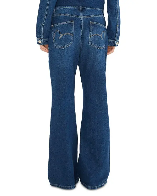 Farm Rio Gem Embellished High Rise Flare Jeans