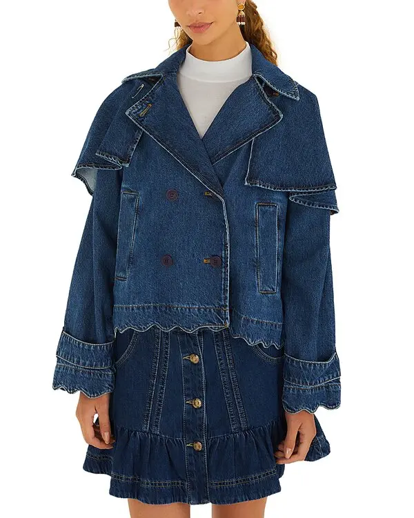 Farm Rio Cropped Trench Jacket