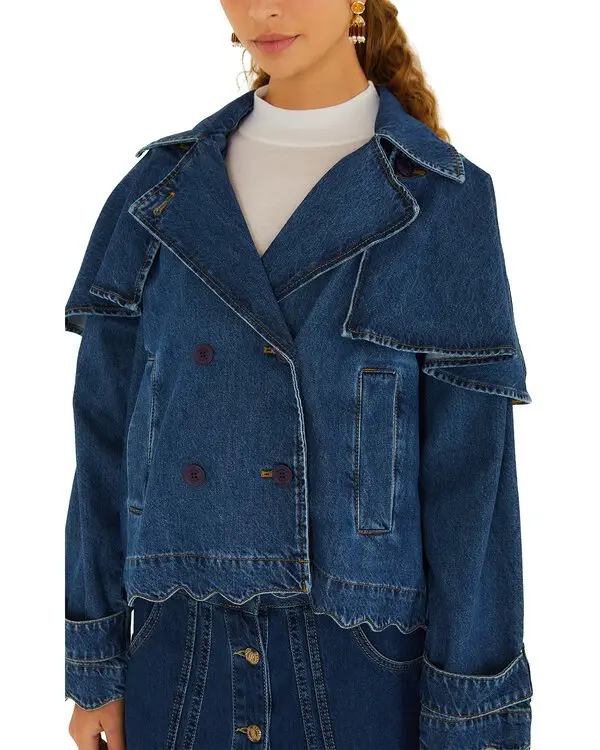 Farm Rio Cropped Trench Jacket
