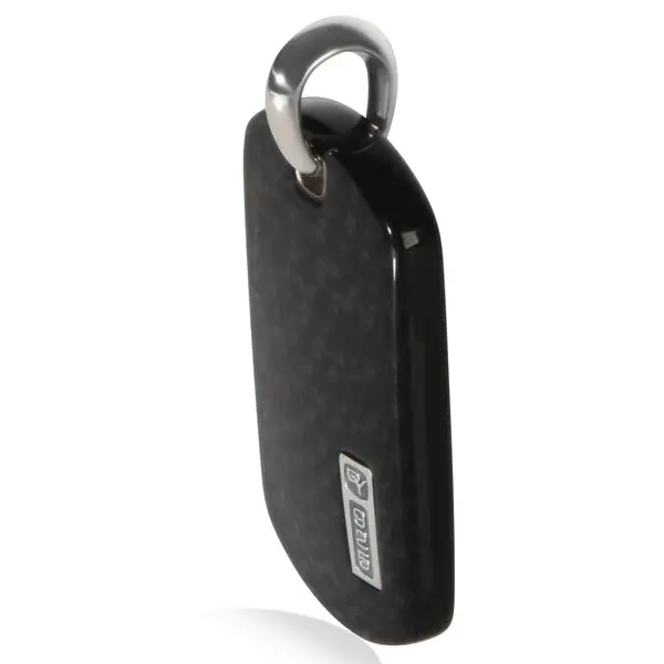 David Yurman Sterling Silver 42mm Carbon Fiber Tag Pendant