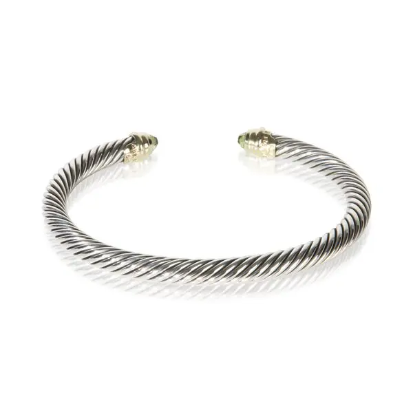 David Yurman Sterling Silver Peridot Cable Classic Bracelet