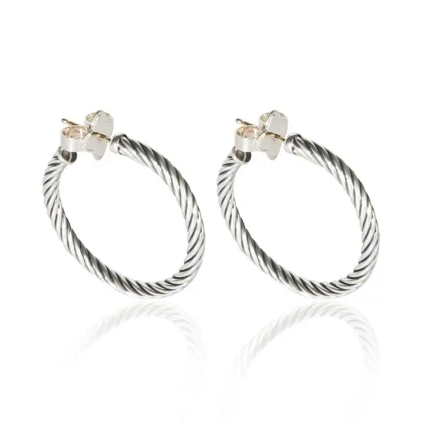 David Yurman Sterling Silver Cable Hoop Earrings