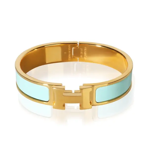 Hermès Gold-plated Clic H Turquoise Bracelet - Gold_plated