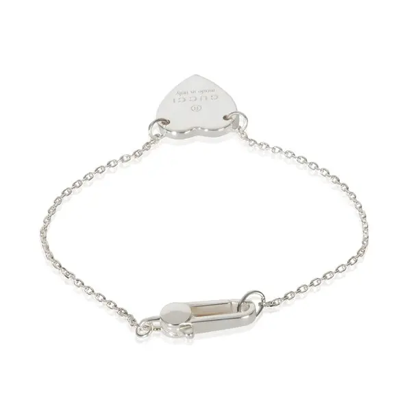 Gucci Sterling Silver Trademark Heart Bracelet