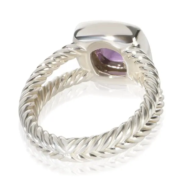 David Yurman Sterling Silver Amethyst And Diamond Petite Albion Ring