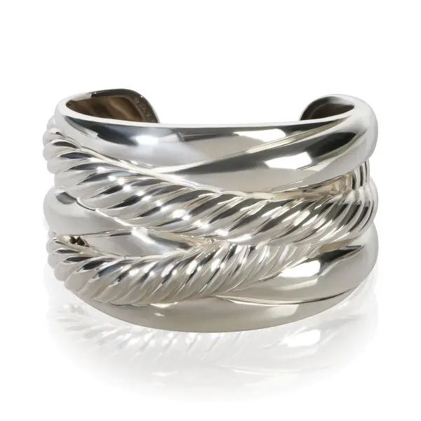 David Yurman Sterling Silver Wide Crossover Bracelet
