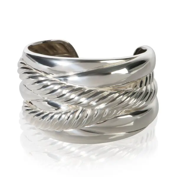 David Yurman Sterling Silver Wide Crossover Bracelet