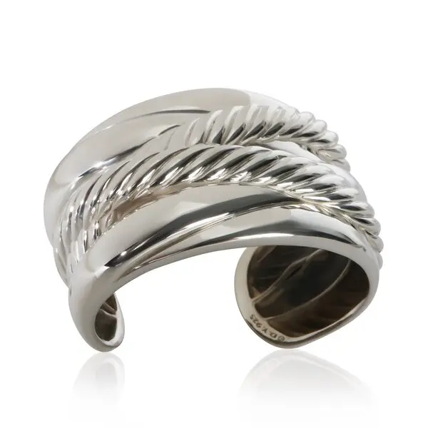 David Yurman Sterling Silver Wide Crossover Bracelet