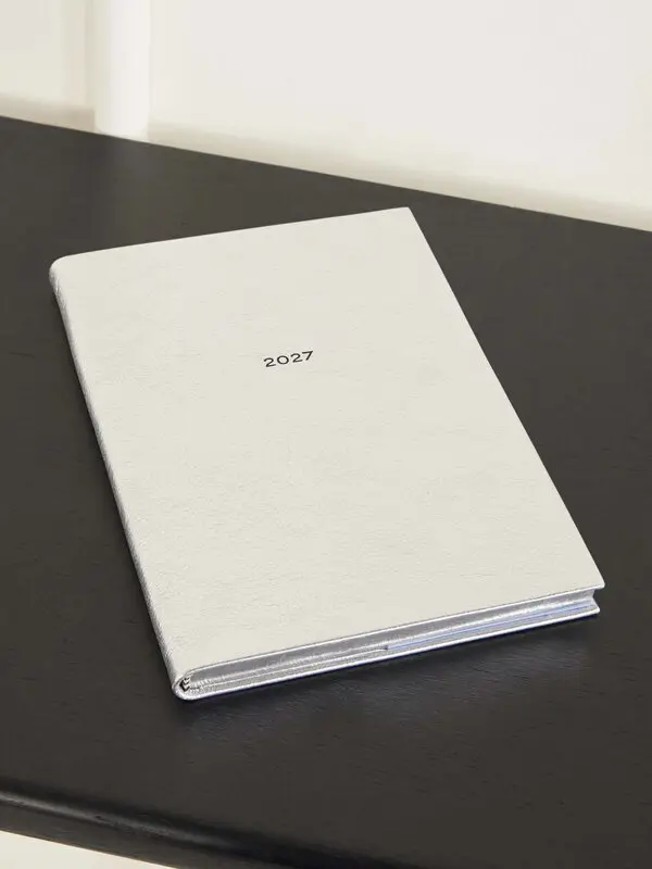 Smythson Soho 2027 Metallic Leather Diary - Silver