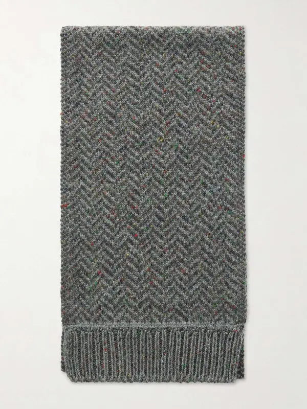 Gabriela Hearst Herringbone Silk And Cashmere-blend Scarf