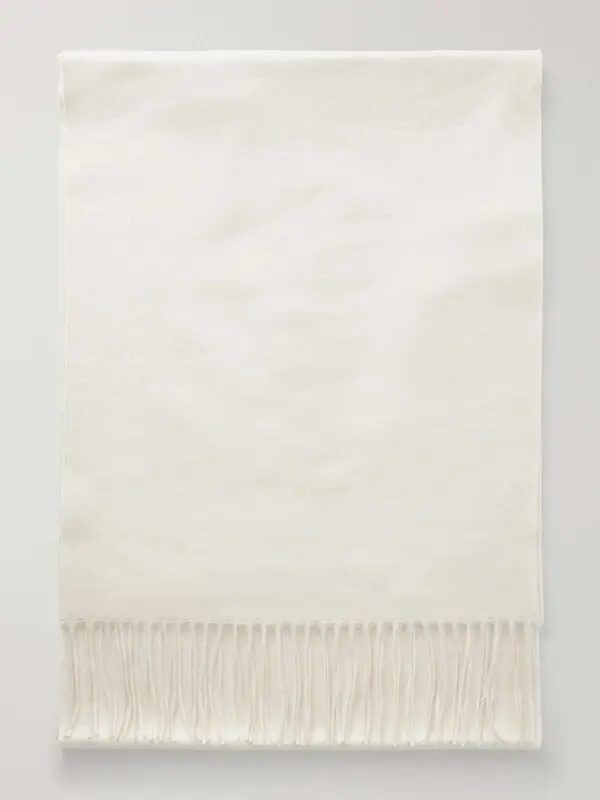 Gabriela Hearst Blaine Fringed Silk And Cashmere-blend Scarf - Ivory