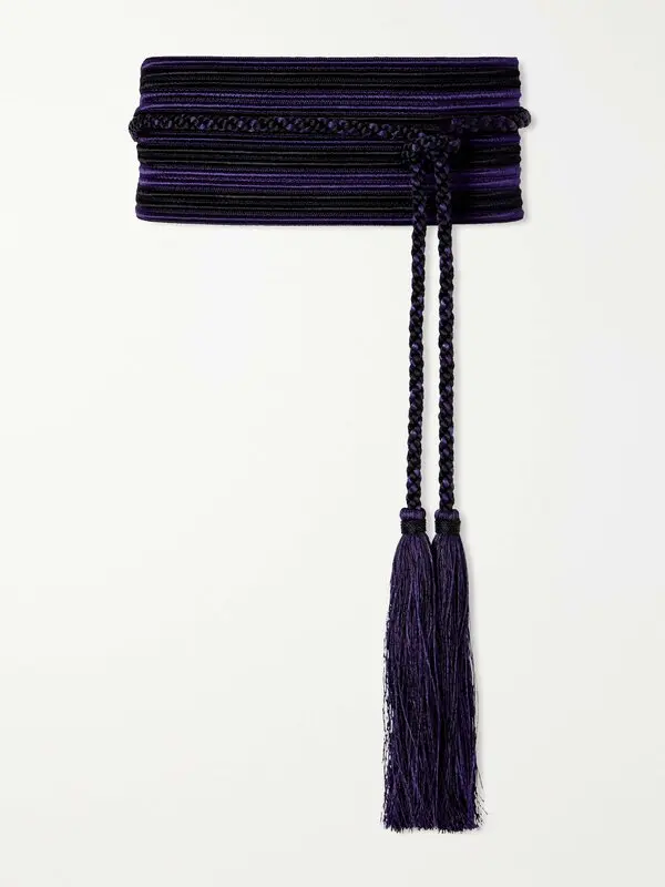 Le Sundial Vesper Tasseled Striped Cord Belt