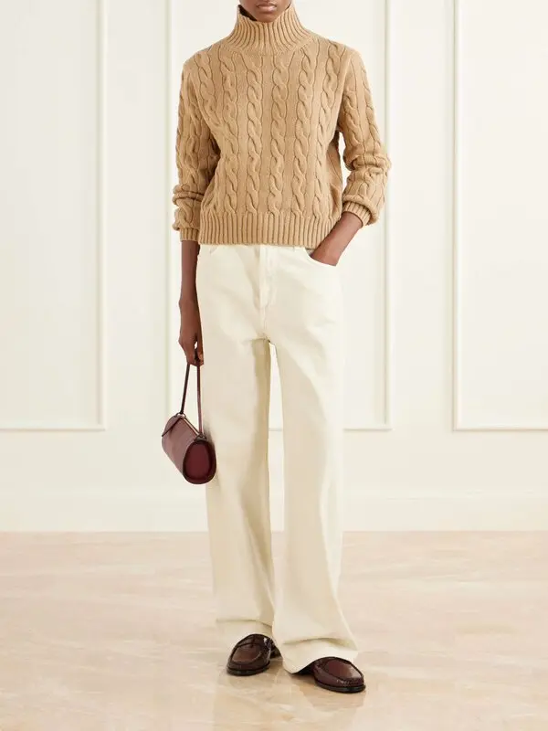 Polo Ralph Lauren Cable-knit Wool And Cashmere-blend Turtleneck Sweater