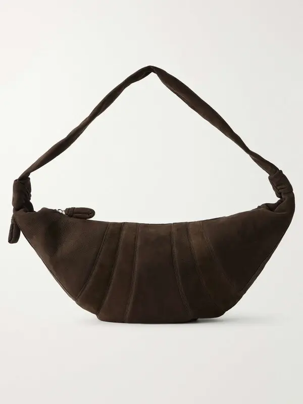 LEMAIRE Large Croissant Paneled Leather Shoulder Bag