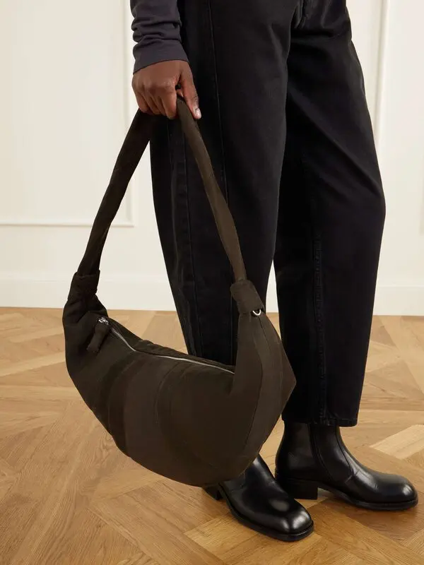 LEMAIRE Large Croissant Paneled Leather Shoulder Bag