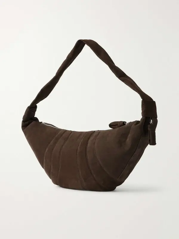 LEMAIRE Large Croissant Paneled Leather Shoulder Bag