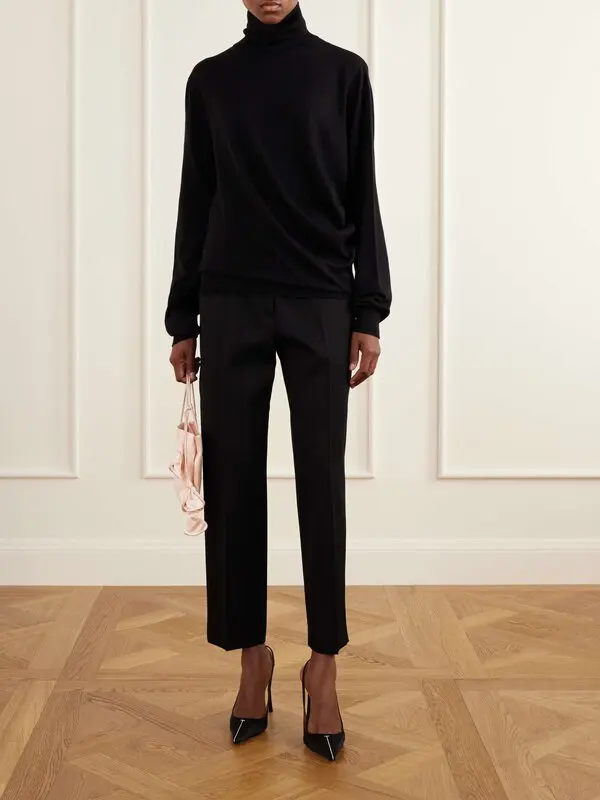Magda Butrym Gathered Wool Turtleneck