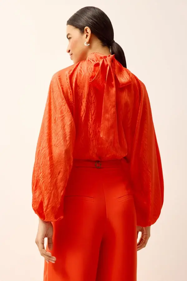 MARIE OLIVER Silk Moiré Oryan Blouse