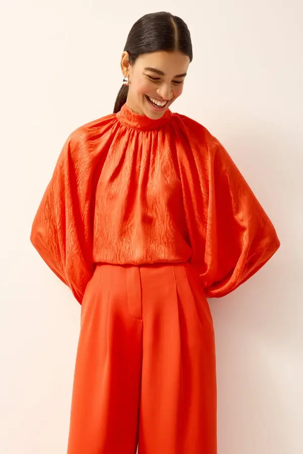 MARIE OLIVER Silk Moiré Oryan Blouse
