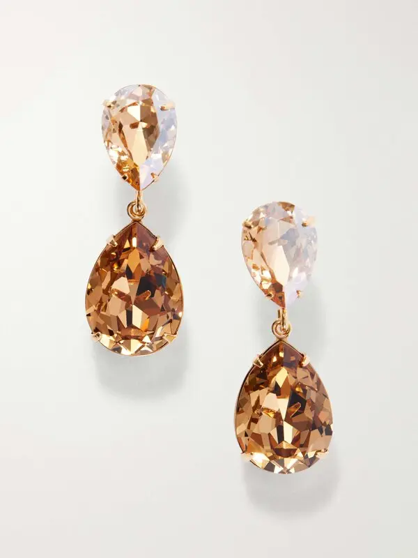 JENNIFER BEHR Judy Gold-plated Crystal Earrings - Mustard
