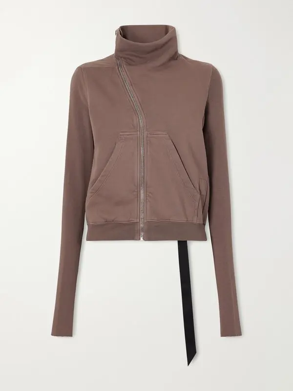 Rick Owens Cotton-jersey Zip-up Cardigan - Purple