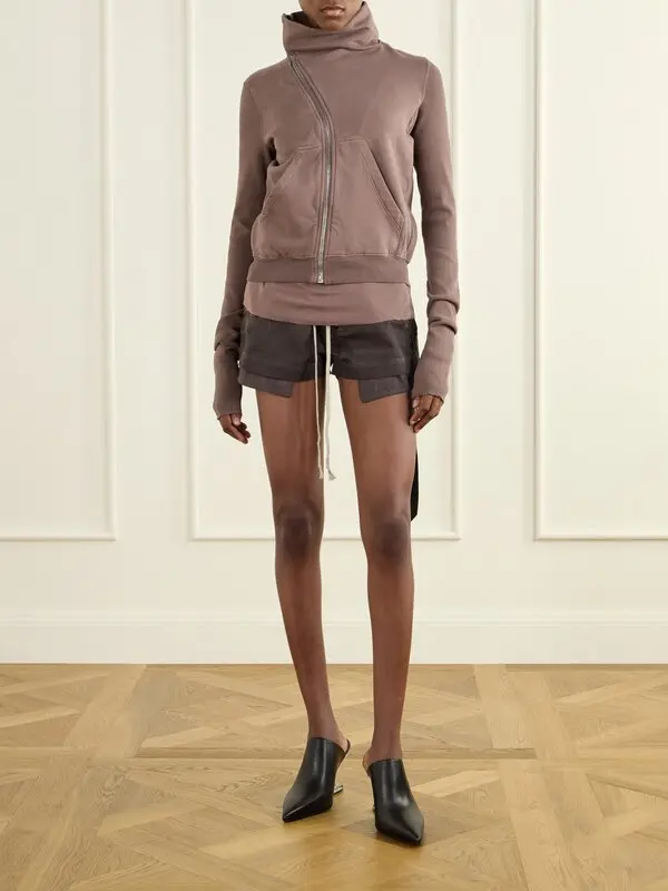 Rick Owens Cotton-jersey Zip-up Cardigan - Purple
