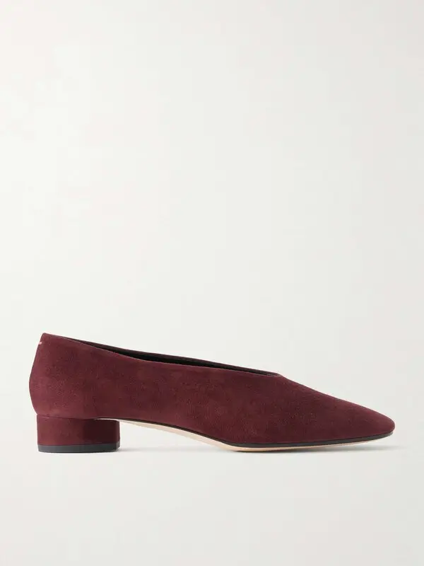 AeydĒ Delia 25 Suede Ballet Flats - Burgundy