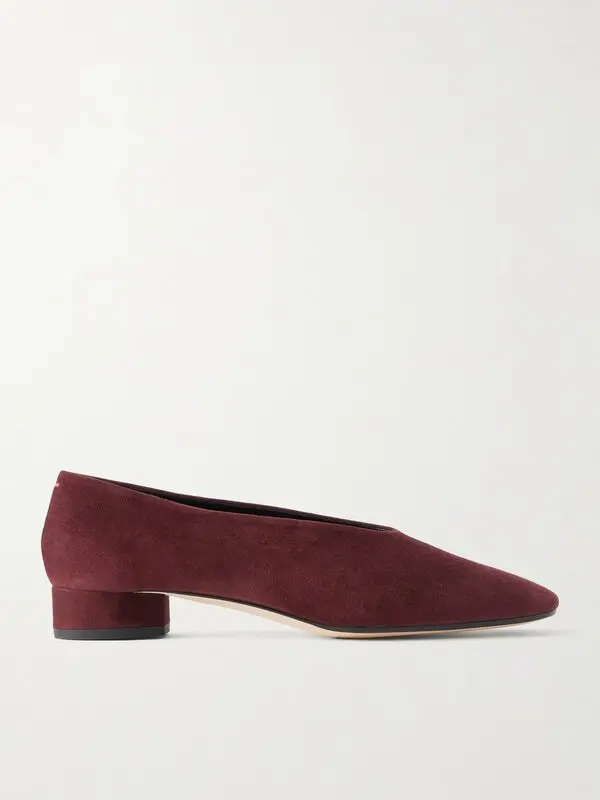 AeydĒ Delia 25 Suede Ballet Flats - Burgundy