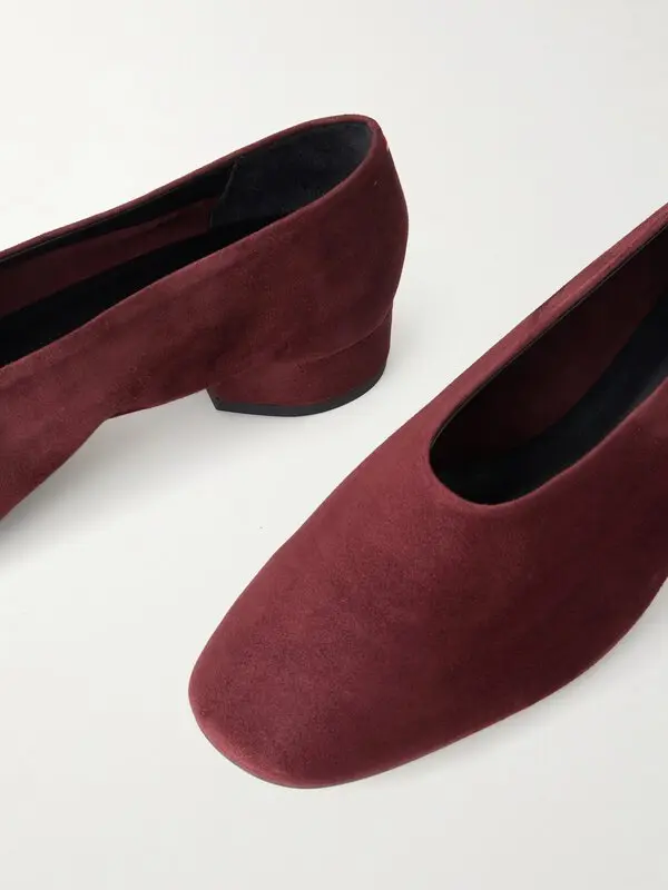 AeydĒ Delia 25 Suede Ballet Flats - Burgundy