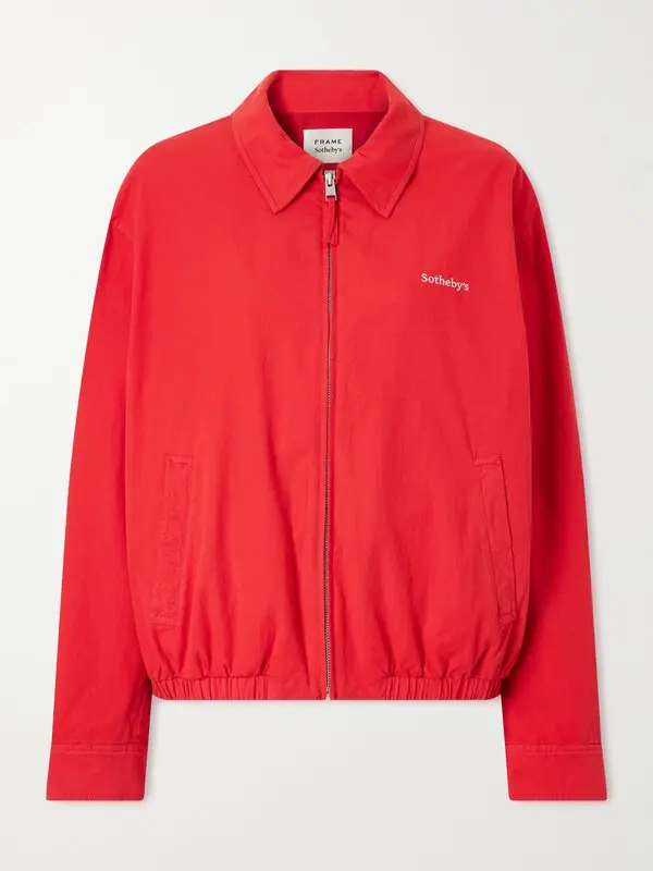 FRAME Sotheby's Cotton-twill Jacket - Red