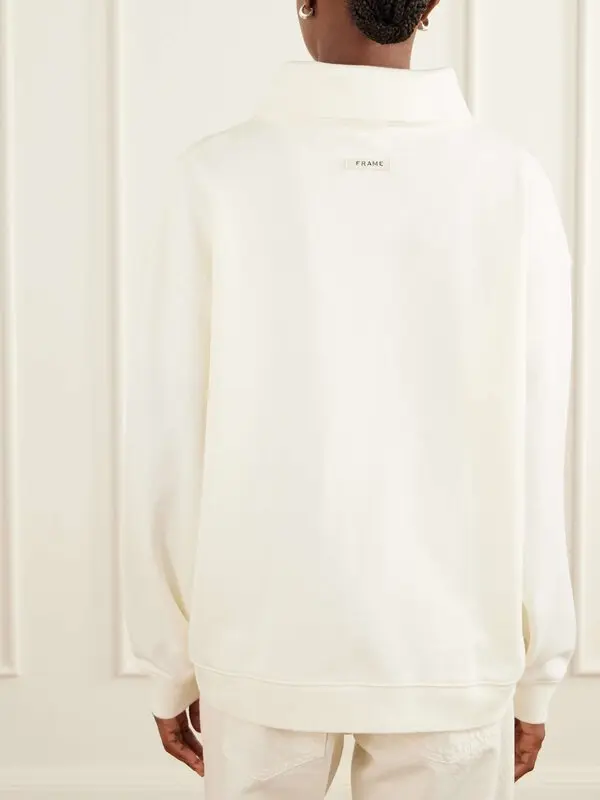 FRAME Sotheby's Cotton-jersey Half-zip Sweatshirt