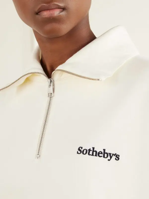 FRAME Sotheby's Cotton-jersey Half-zip Sweatshirt