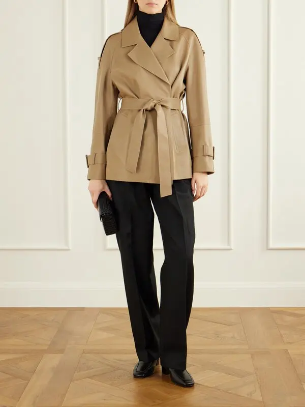 Nour Hammour Nera Leather Cropped Jacket