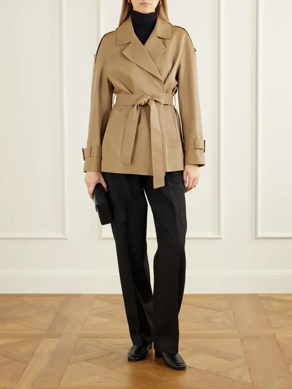 Nour Hammour Nera Leather Cropped Jacket