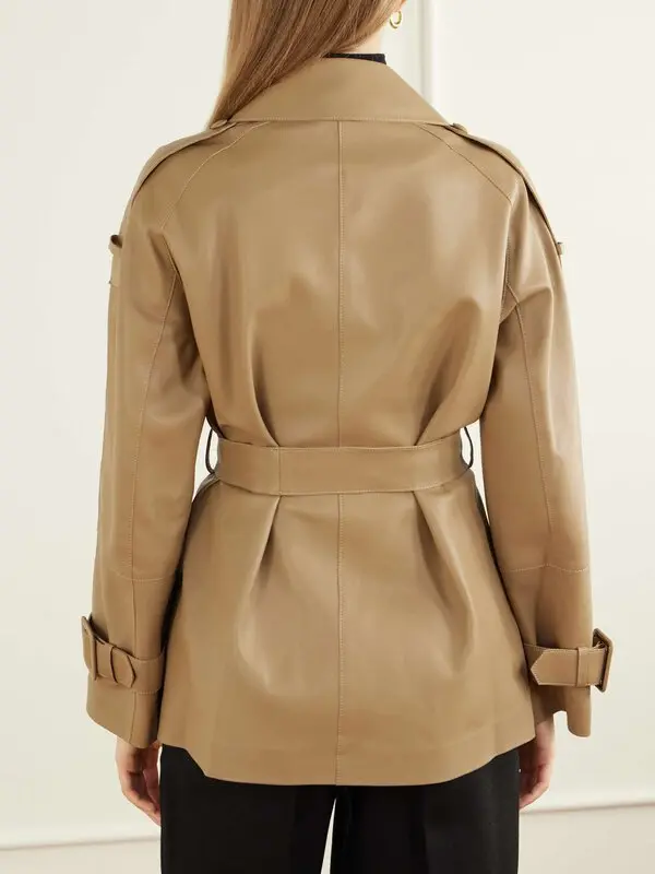 Nour Hammour Nera Leather Cropped Jacket