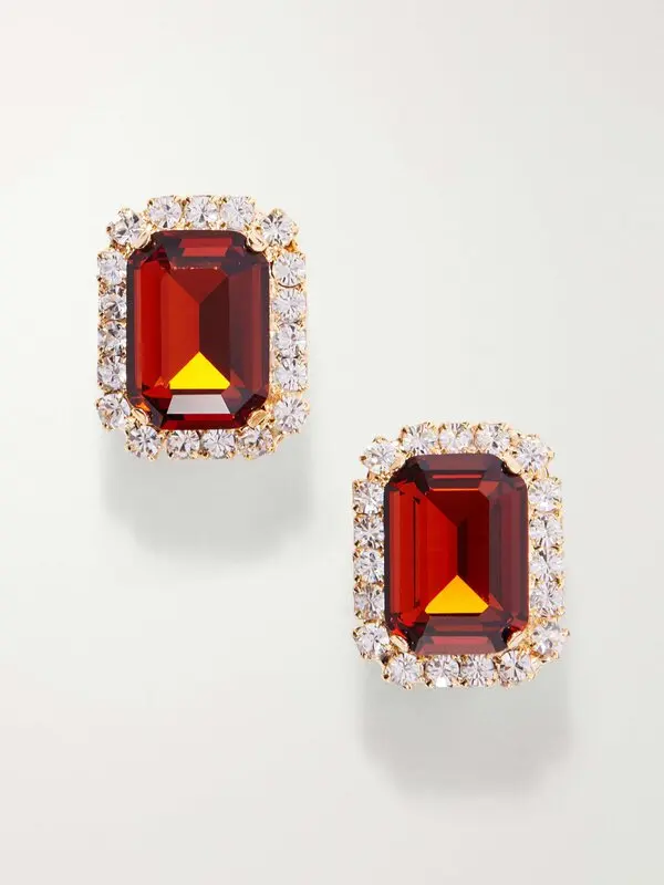 JENNIFER BEHR Gold-plated Topaz And Crystal Earrings - Orange