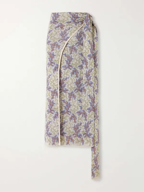Rabanne Wrap Jacquard Midi Skirt - Multi