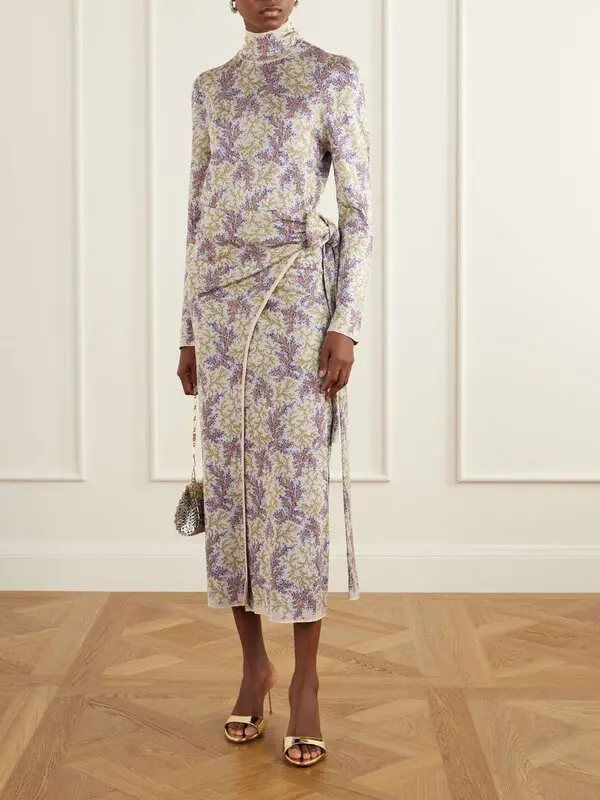 Rabanne Wrap Jacquard Midi Skirt
