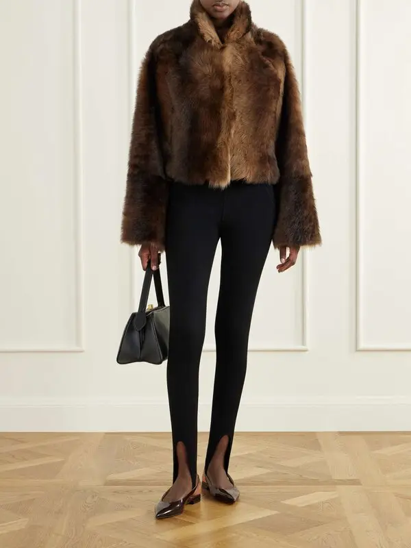 Nour Hammour Cameron Cropped Shearling Jacket