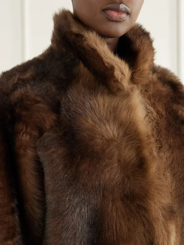Nour Hammour Cameron Cropped Shearling Jacket