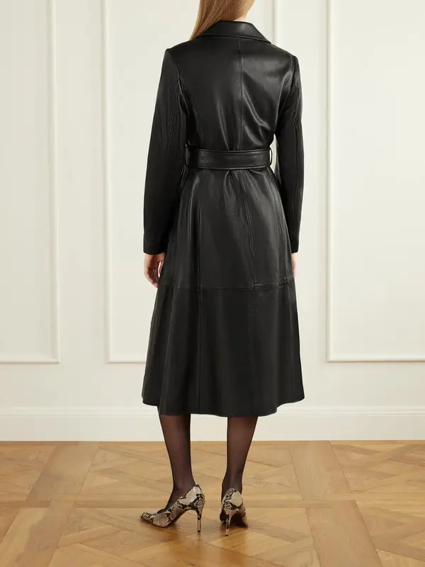 Nour Hammour Camden Belted Leather Coat