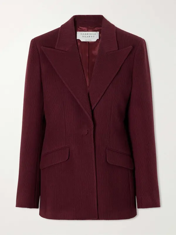 Gabriela Hearst Leiva Cashmere And Wool-blend Blazer - Plum