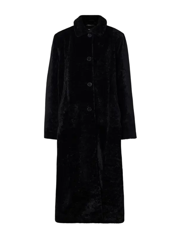 Nour Hammour Paloma Shearling Coat - Black