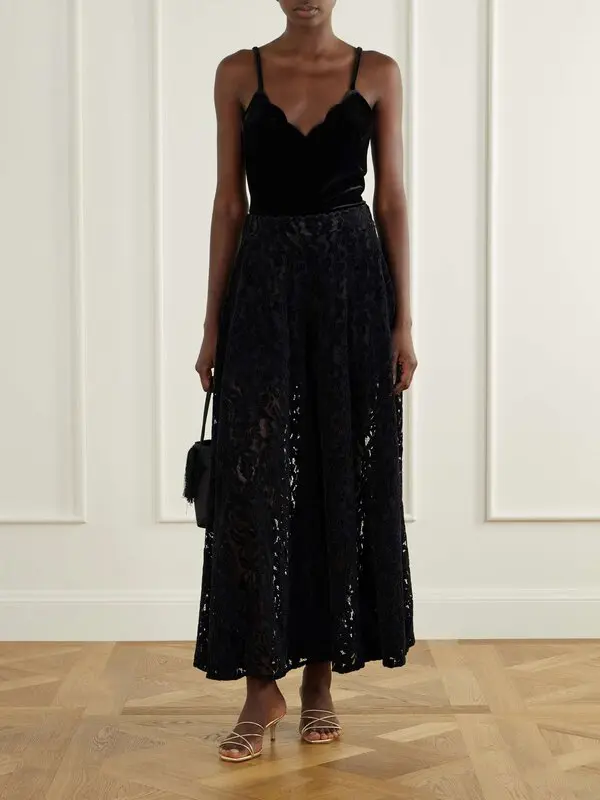 Loretta Caponi Pyrite Scalloped Velvet Cami