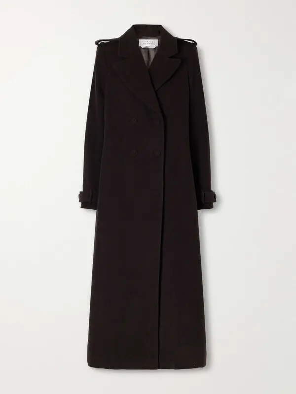 Gabriela Hearst Houstt Double-breasted Cashmere-corduroy Coat - Chocolate