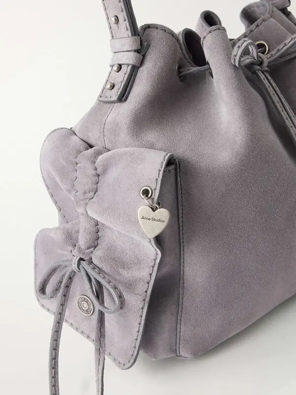 Acne Studios Suede Shoulder Bag - Light Gray