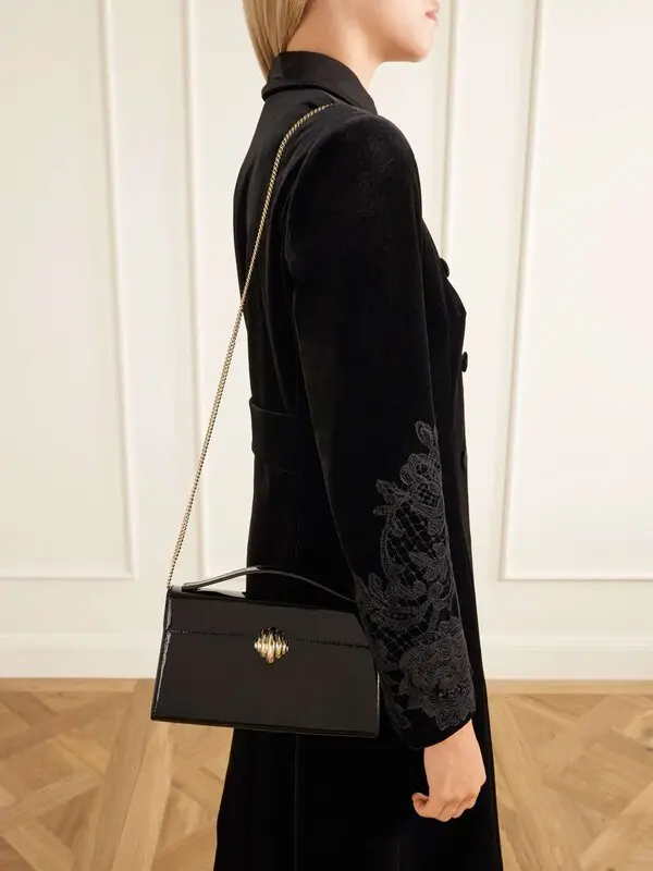 AQUAZZURA Alex Patent-leather Clutch