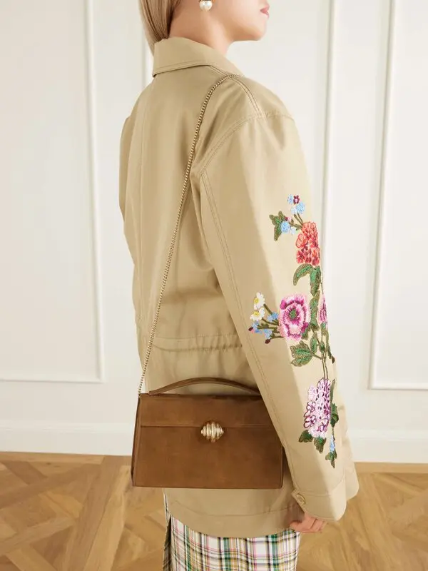 AQUAZZURA Alex Suede Clutch Bag