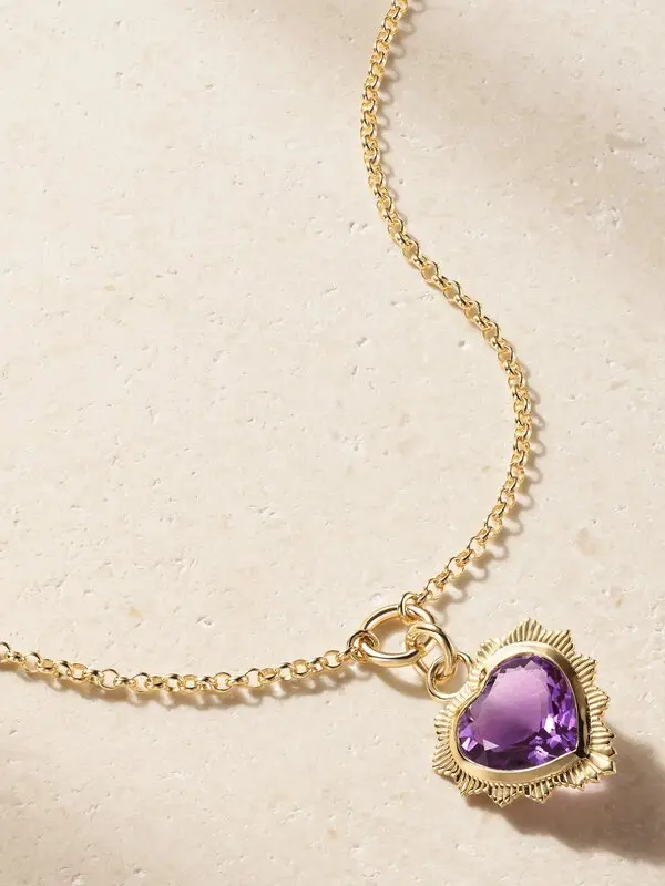 FOUNDRAE True Love 18-karat Amethyst Pendant Necklace - Gold