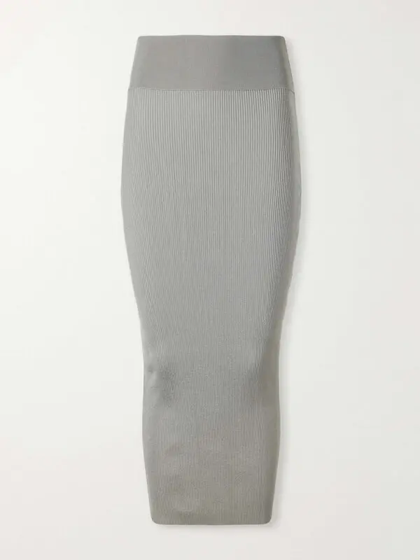 Stella McCartney Metallic Crepe Maxi Skirt - Silver